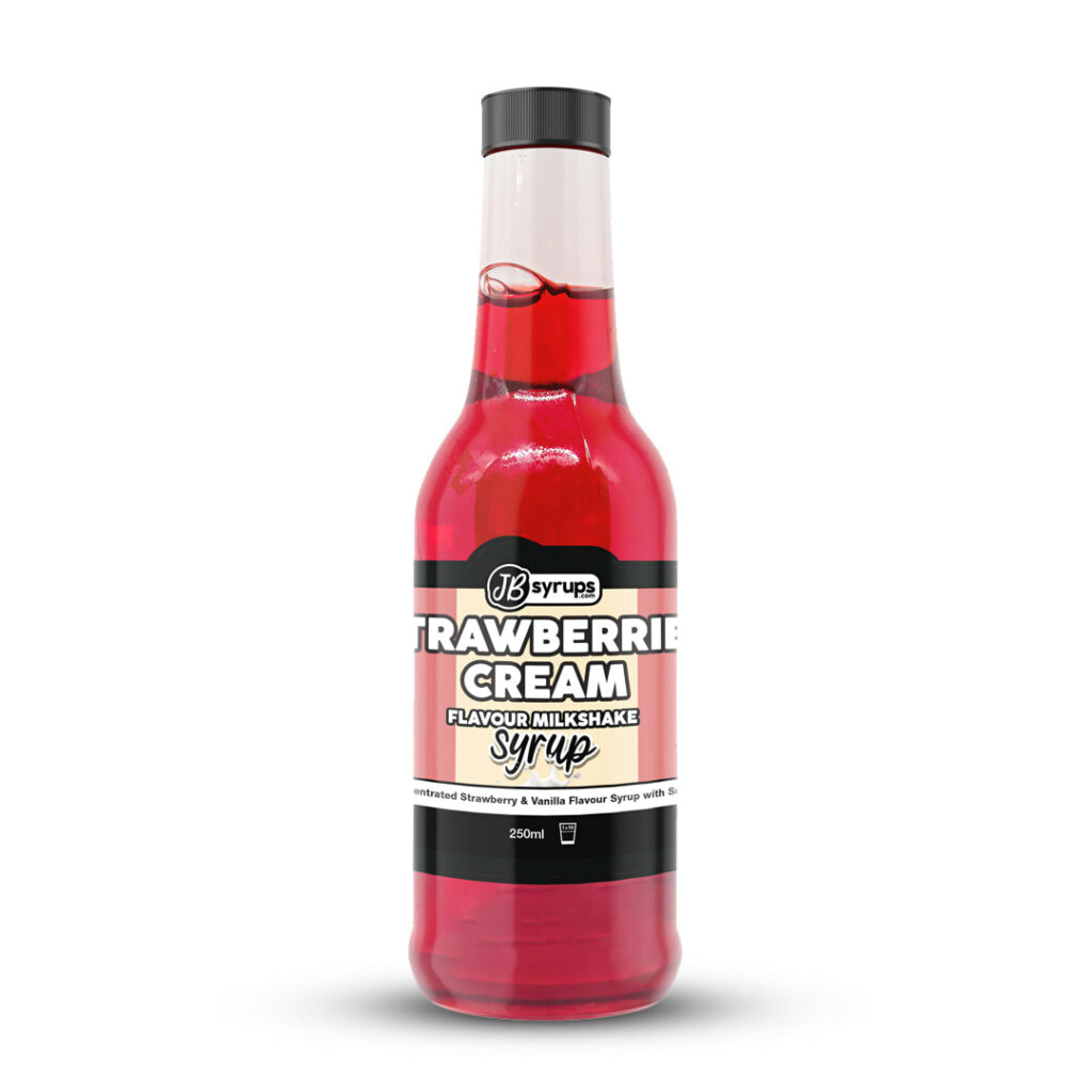 Strawberries & Cream Flavour Milkshake Syrup Flavoured Milkshake Syrup ...