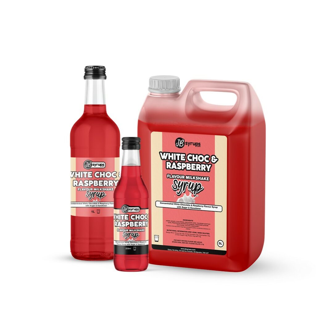 White Chocolate & Raspberry Milkshake Syrup - Temptingly Tangy